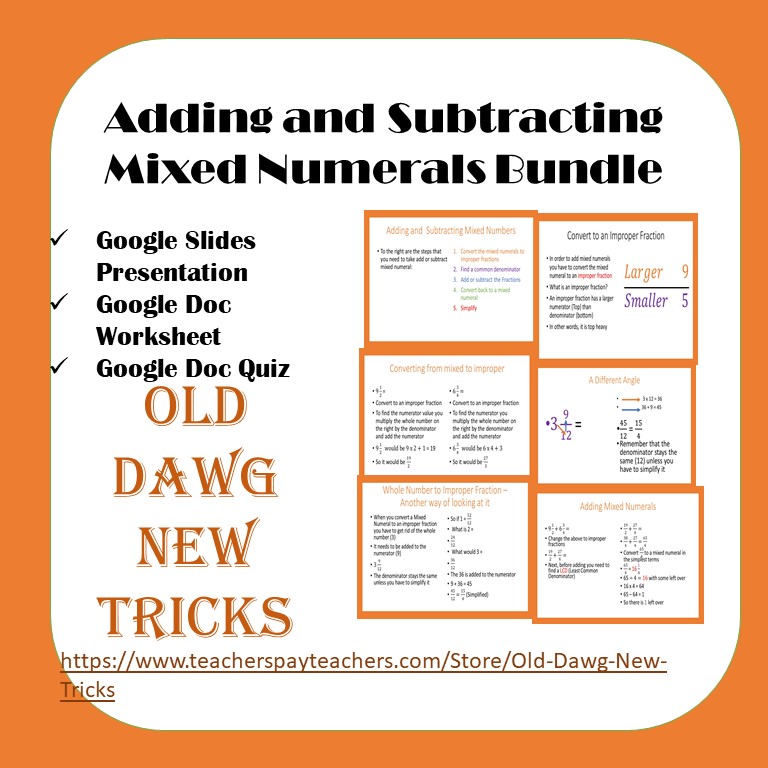 Adding And Subtracting Mixed Numeral Google Bundle Made By Teachers