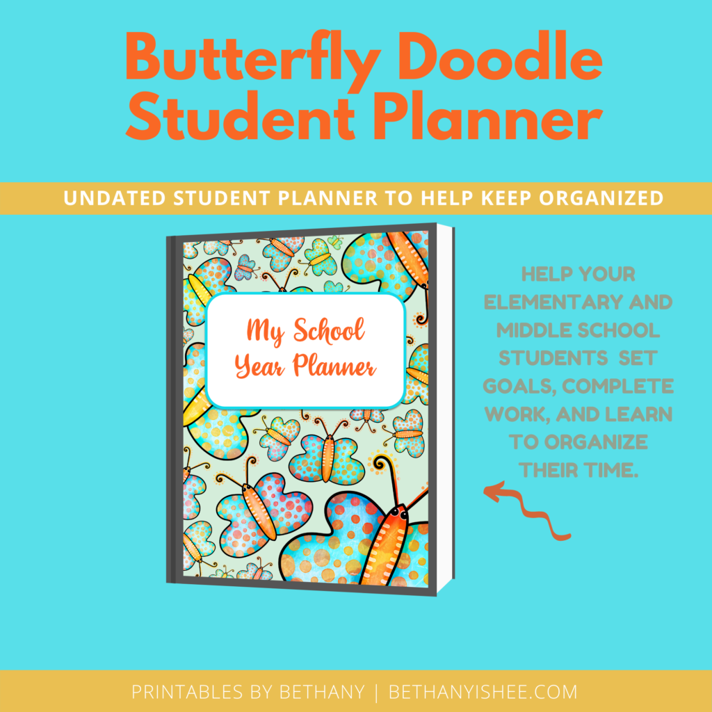 Butterfly Doodle Student Planner | Made By Teachers