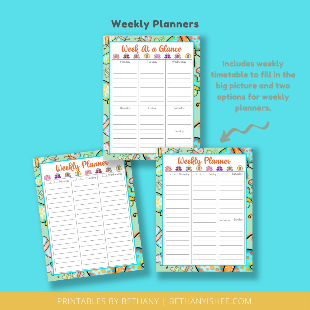Butterfly Doodle Student Planner | Made By Teachers