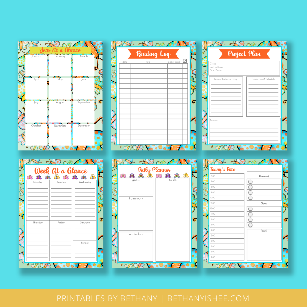 Butterfly Doodle Student Planner | Made By Teachers