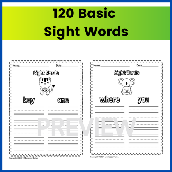 120 Sight Words Practice Worksheets - Literacy Center | Made By Teachers
