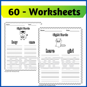 120 Sight Words Practice Worksheets - Literacy Center | Made By Teachers