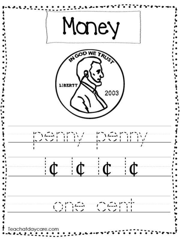 10 Printable Money Tracing Worksheets. | Made By Teachers