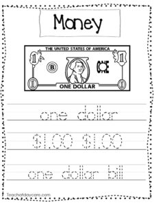 10 Printable Money Tracing Worksheets. - Made By Teachers