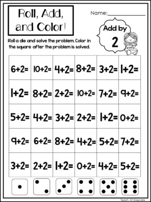 10 Roll, Add, and Color Worksheets. - Made By Teachers