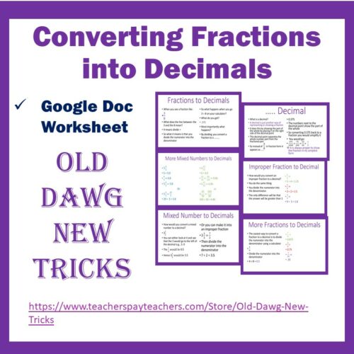 Converting Fractions into Decimals Google Doc | Made By Teachers