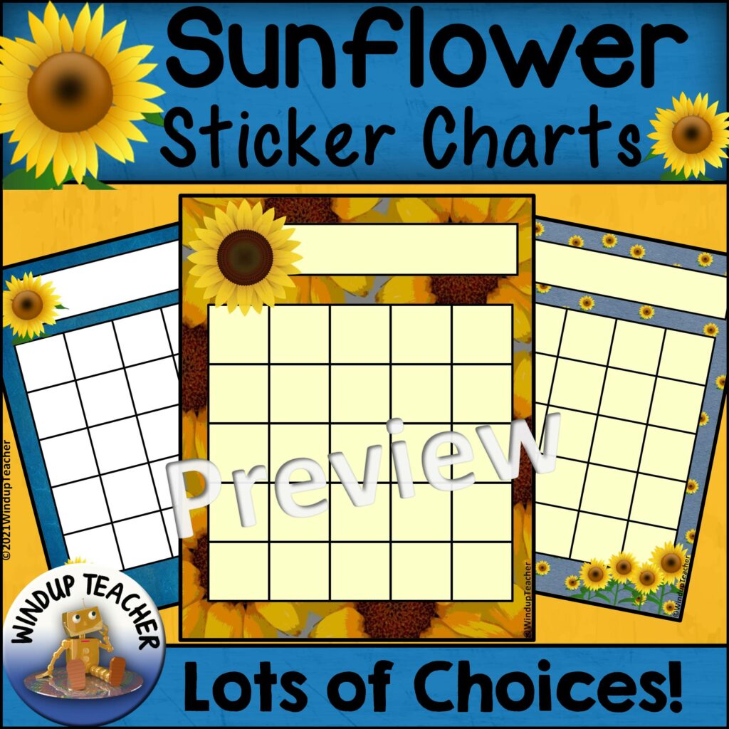 Sunflower Sticker Charts | Made By Teachers