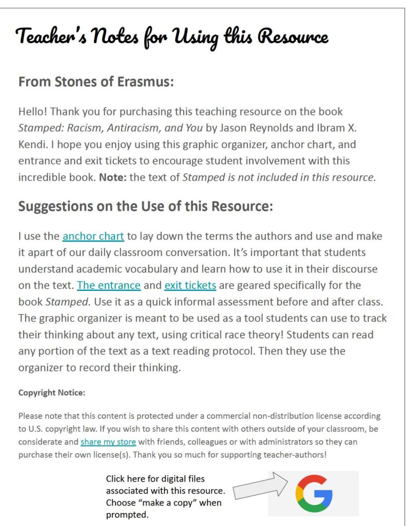 Reading Protocol Based on Stamped (Antiracism) | Made By Teachers