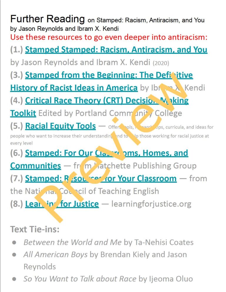 Reading Protocol Based on Stamped (Antiracism) - Made By Teachers