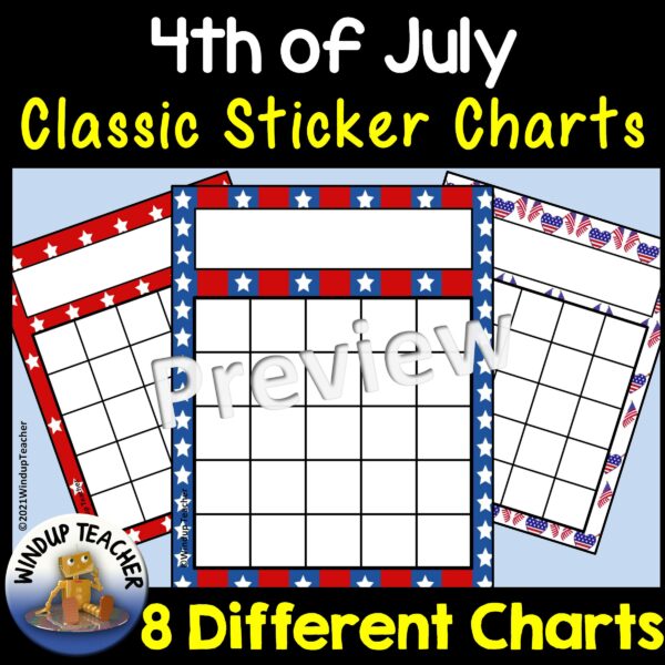 Fourth of July Patriotic Sticker Charts | Made By Teachers
