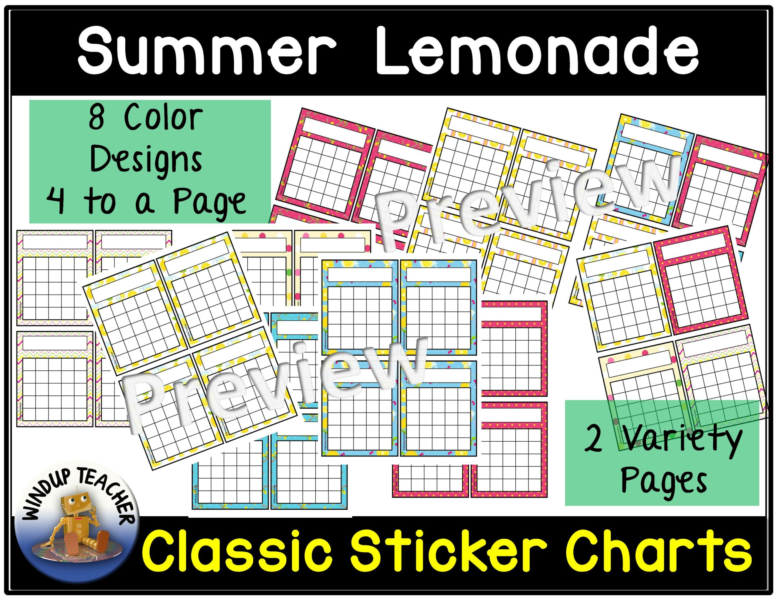 Lemonade Theme Sticker Charts | Made By Teachers