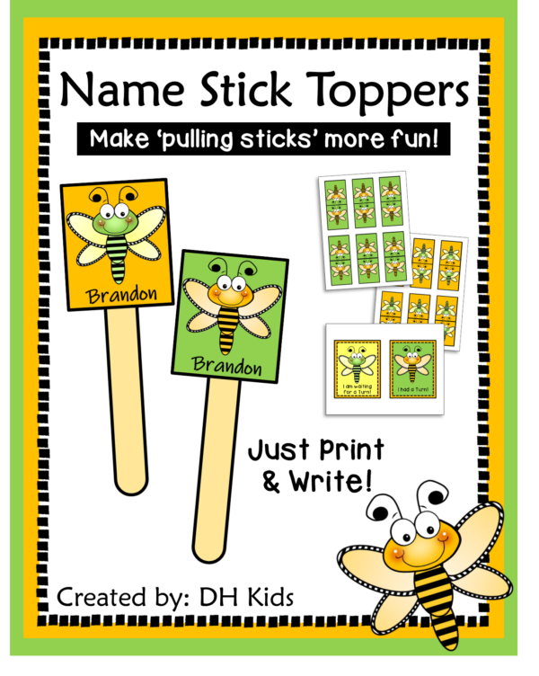 Dragonfly Name Stick Toppers - Pull Sticks Insect | Made By Teachers