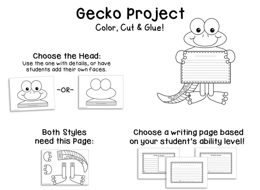 Gecko Art and Writing Project - Lizard Report | Made By Teachers