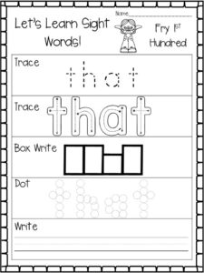 Let's Learn Fry 1st Hundred Sight Word Worksheets | Made By Teachers
