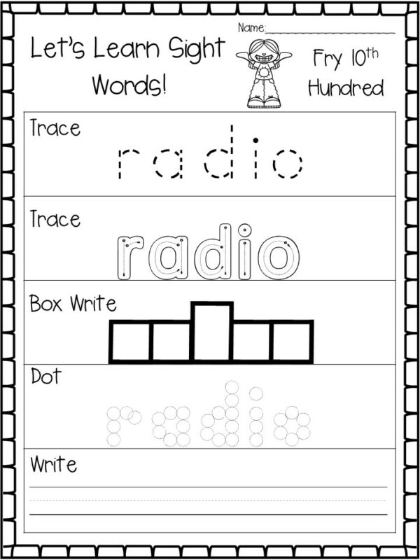 Let's Learn Fry 10th Hundred Sight Word Worksheet | Made By Teachers