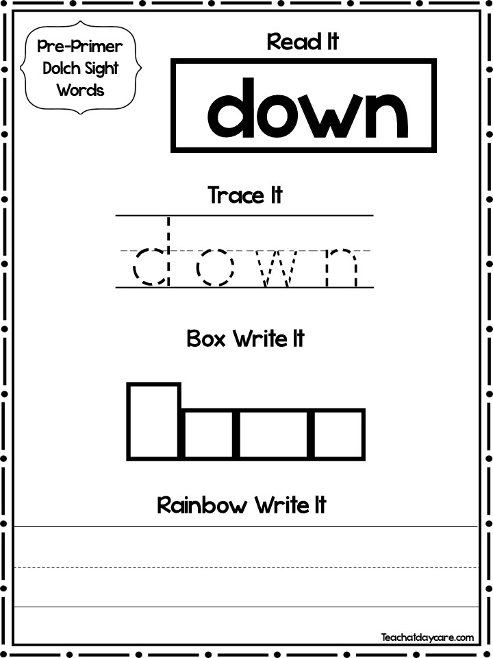 Dolch Pre-Primer Read Trace, Box Write, Rainbow Wr - Made By Teachers