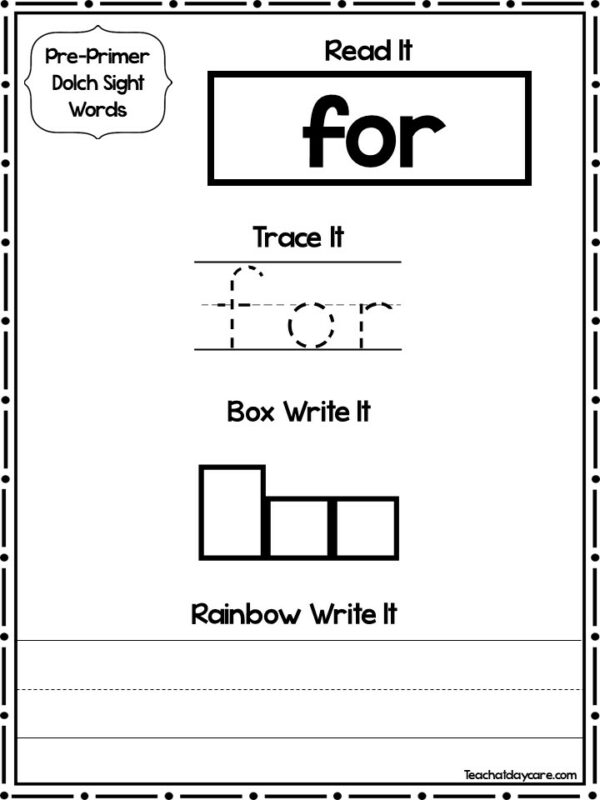 Dolch Pre-Primer Read Trace, Box Write, Rainbow Wr - Made By Teachers