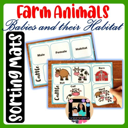 Farm Animals, Babies and their Habitat Sorting Mat - Made By Teachers