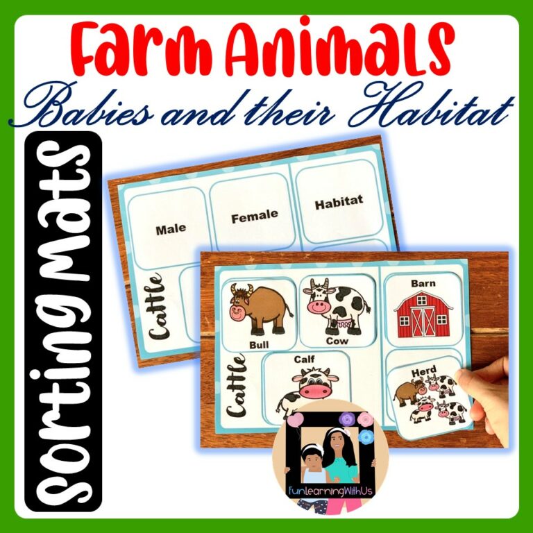 Farm Animals, Babies and their Habitat Sorting Mat - Made By Teachers