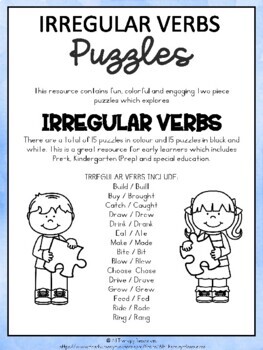 IRREGULAR VERBS - 15 puzzles | Made By Teachers