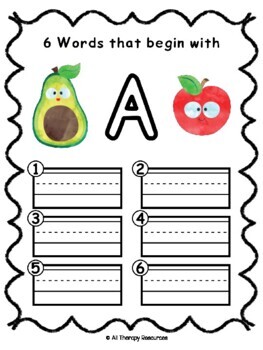 6 WORDS THAT START WITH - Alphabet Worksheets | Made By Teachers