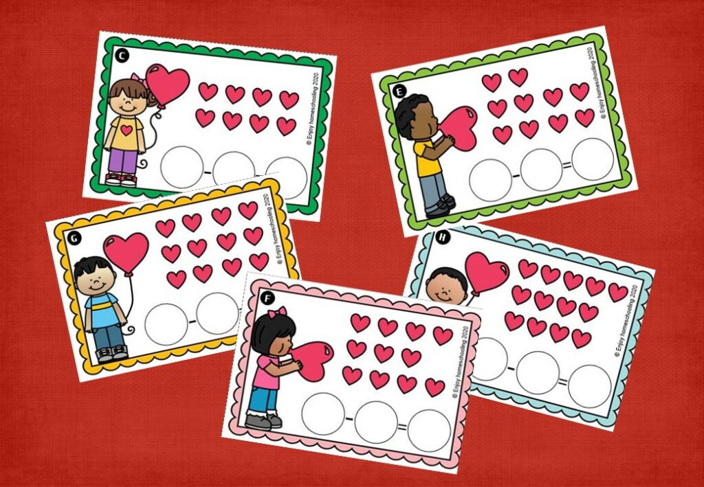 Subtraction cards Heart | Made By Teachers