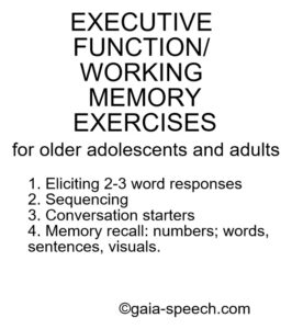 EXECUTIVE FUNCTION/WORKING MEMORY EXERCISES - Made By Teachers
