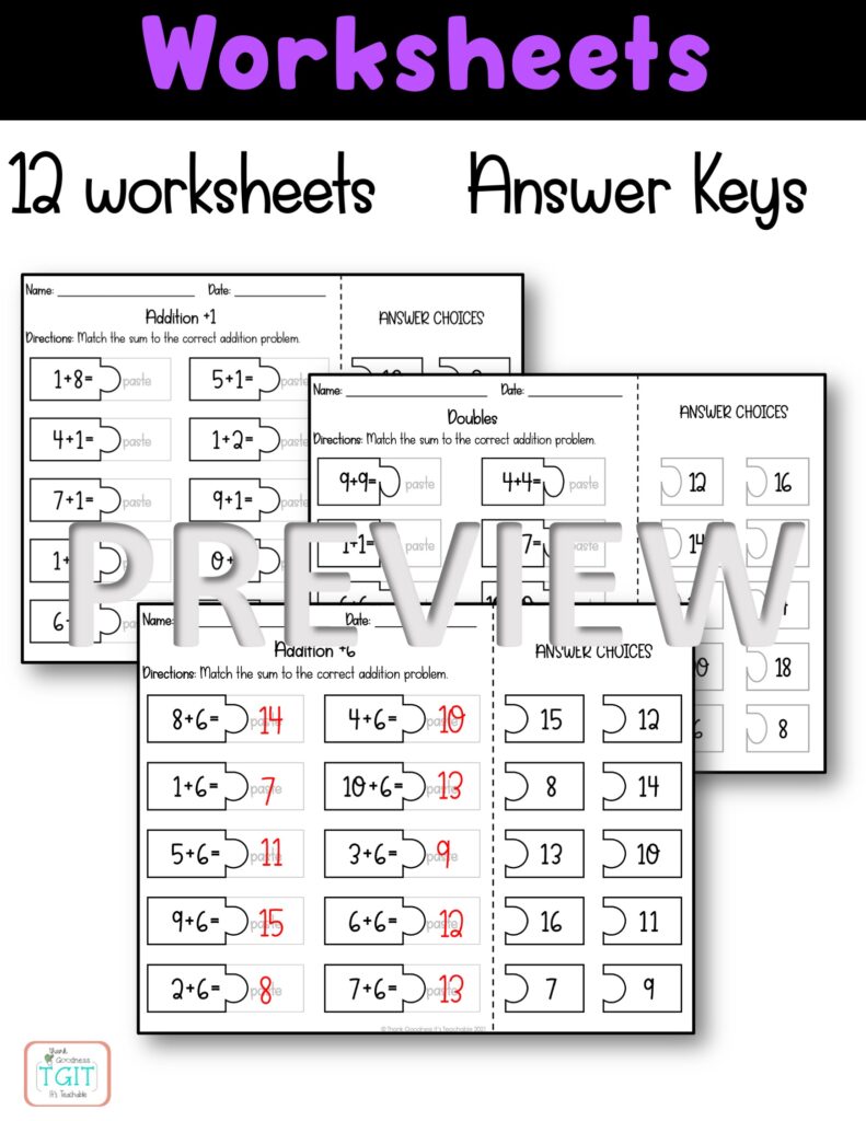 Addition Puzzles - Made By Teachers