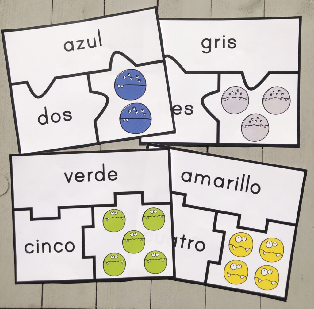 Spanish Numbers and Colors Puzzles + Worksheets - Made By Teachers