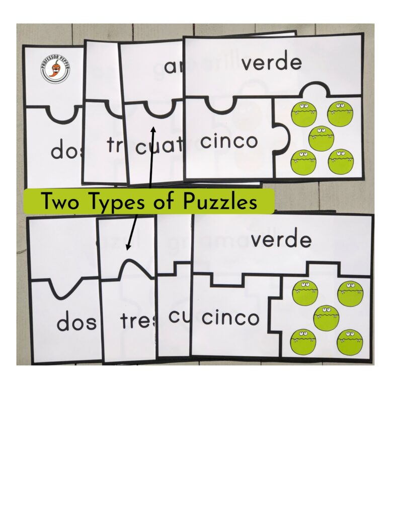 Spanish Numbers and Colors Puzzles + Worksheets | Made By Teachers