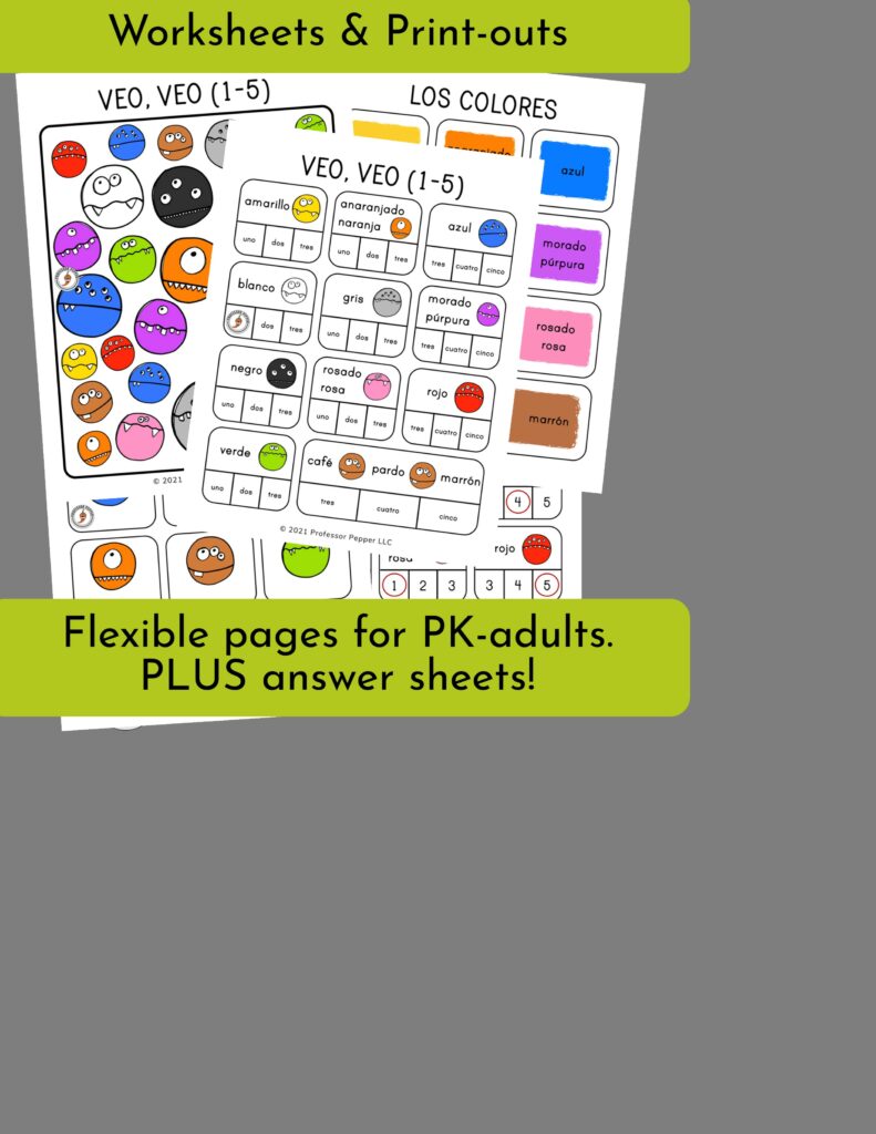 Spanish Numbers and Colors Puzzles + Worksheets - Made By Teachers