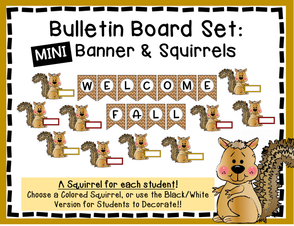 Fall Bulletin Board Set - Squirrel Welcome Fall - Made By Teachers