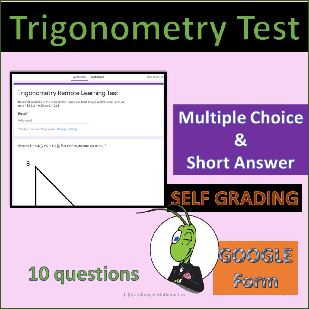 Trigonometry Test For Google Forms Made By Teachers