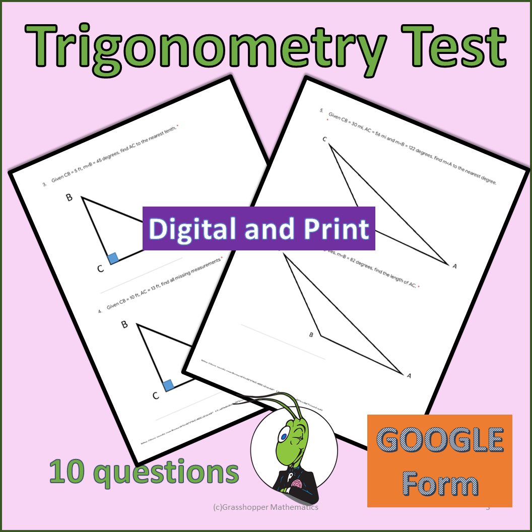 Trigonometry Test for Google Forms | Made By Teachers