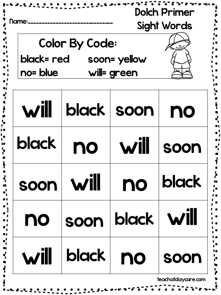 13 Printable Color the Dolch Primer Sight Words Wo | Made By Teachers