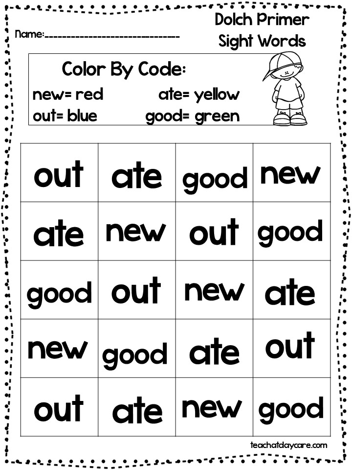 13 Printable Color the Dolch Primer Sight Words Wo | Made By Teachers