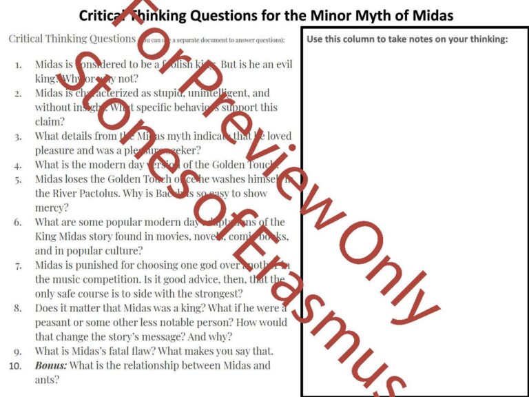 Mythology Series: Myth of King Midas (Grades 7-12) - Made By Teachers