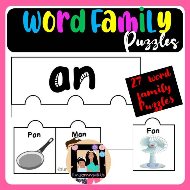 Word Family Puzzles | CVC Literacy activity - Made By Teachers
