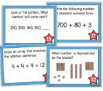 Grade 2 Math Task Cards Spiral Review All Standard - Made By Teachers