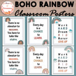 Boho Rainbow Classroom Inspirational Posters - Made By Teachers