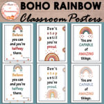 Boho Rainbow Classroom Inspirational Posters - Made By Teachers