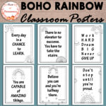 Boho Rainbow Classroom Inspirational Posters - Made By Teachers