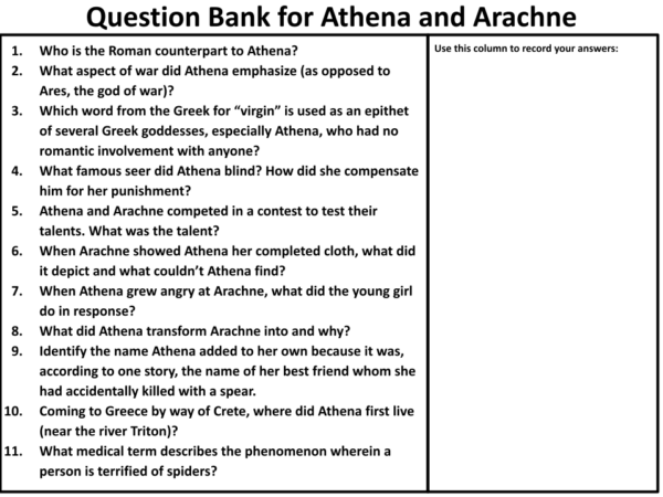 Greek Mythology Series: Athena and Arachne (7-12) - Made By Teachers