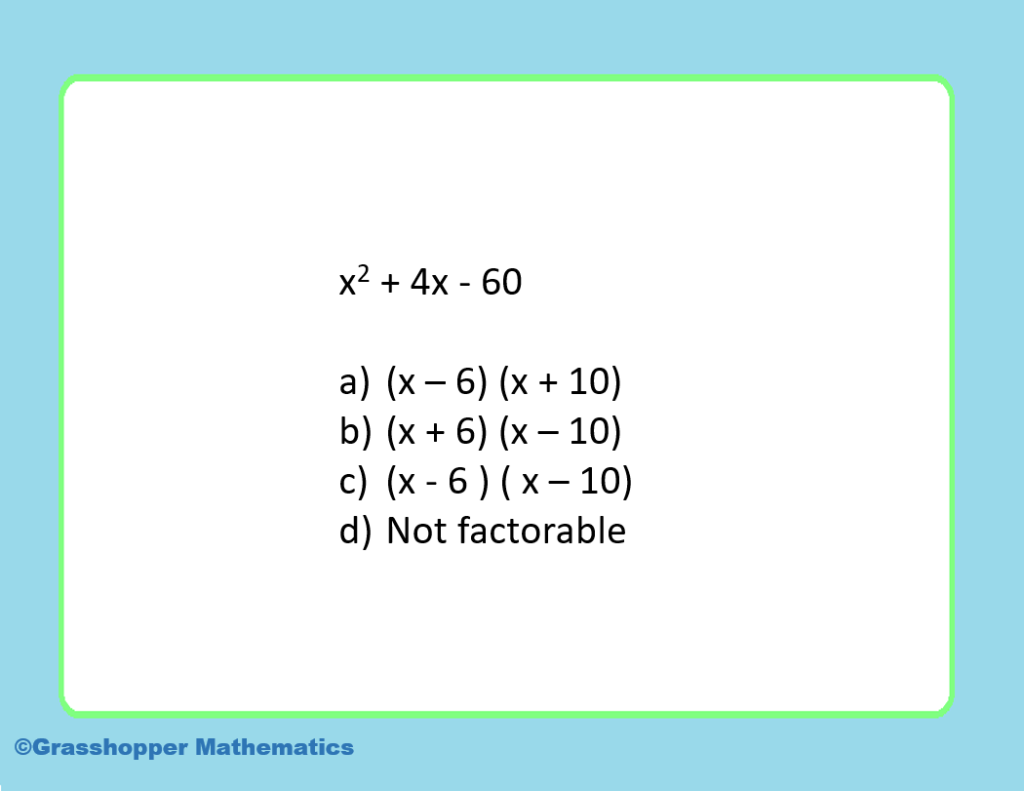 Factor Trinomials Worksheet 1 BOOM Task Cards | Made By Teachers