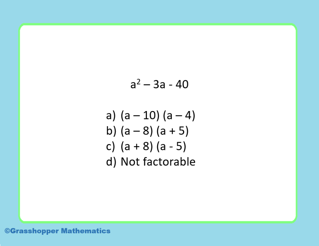 Factor Trinomials Worksheet 1 BOOM Task Cards | Made By Teachers