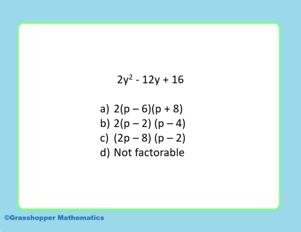 Factor Trinomials Worksheet 1 BOOM Task Cards | Made By Teachers