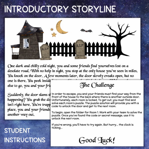 Haunted House Halloween ESCAPE ROOM Reading Math - Made By Teachers
