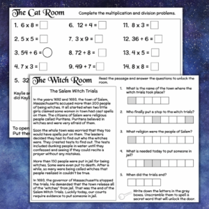 Haunted House Halloween ESCAPE ROOM Reading Math - Made By Teachers