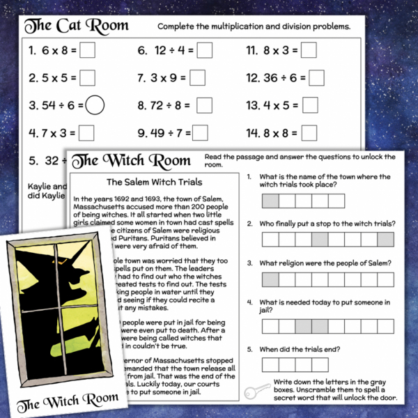 Haunted House Halloween ESCAPE ROOM Reading Math - Made By Teachers
