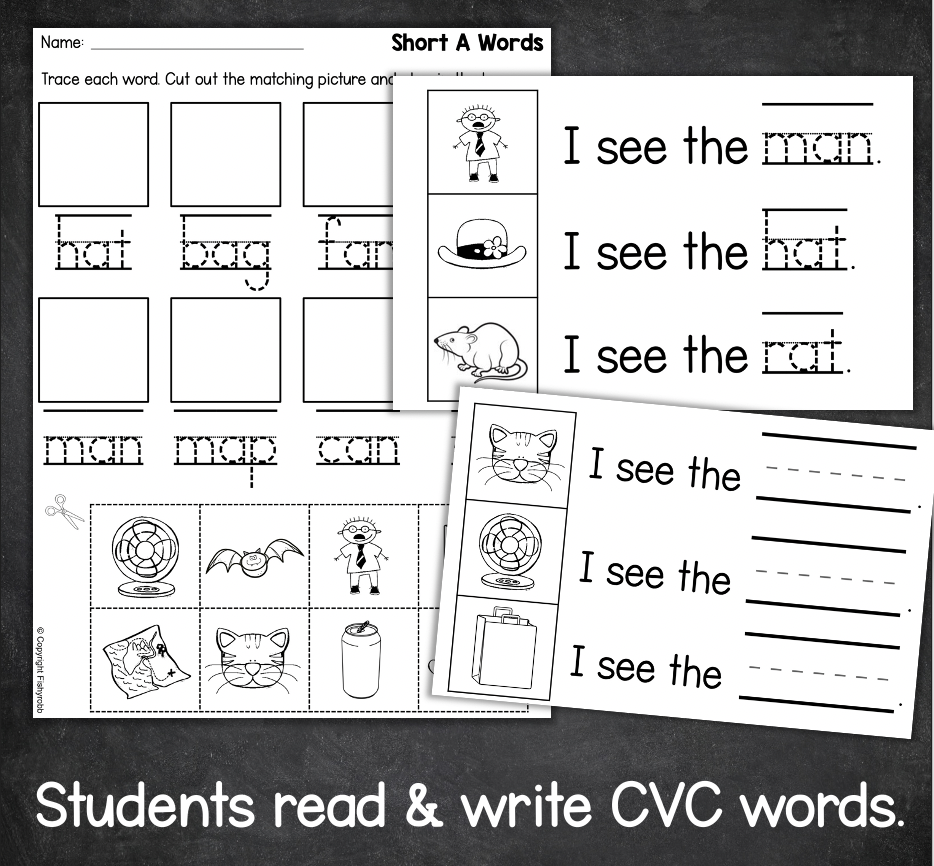 Read & Write CVC Words Worksheets and Centers - Made By Teachers